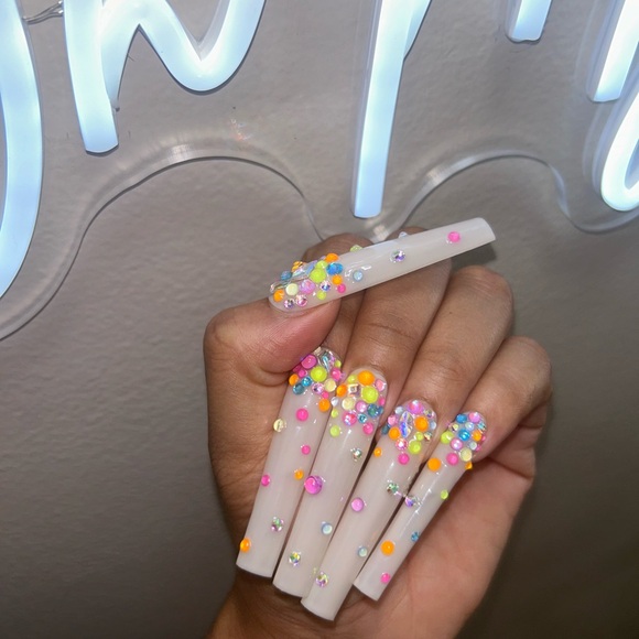 Accessories | Colorful Beaded Nail Art | Poshmark